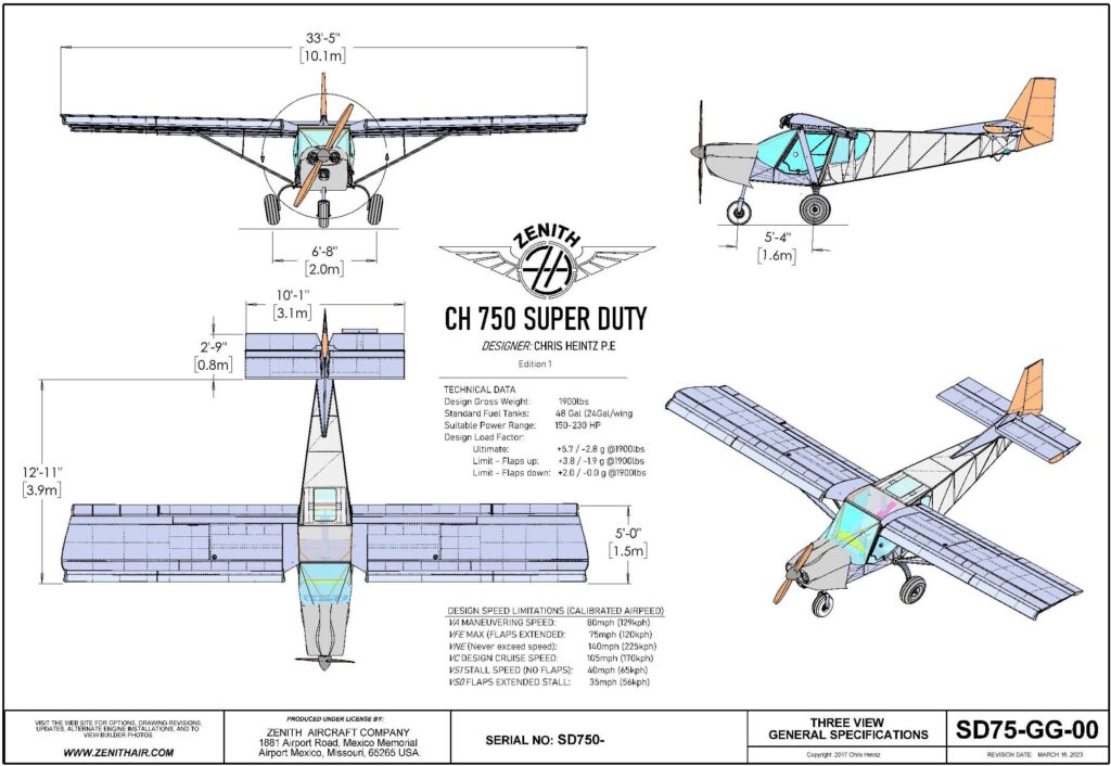 Stol CH750 SD Specifications | Zenith Aircraft Company